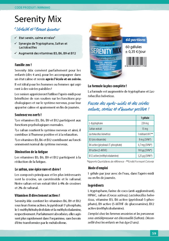 Serenity Max - 60 gélules - NATURAMedicatrix